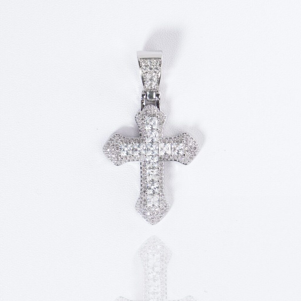Iced-Out White Cross Pendant - 2HYPE MALAYSIA