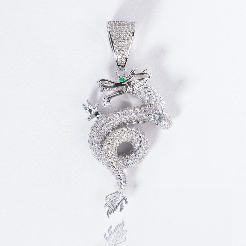 Iced-Out White Dragon Pendant - 2HYPE MALAYSIA